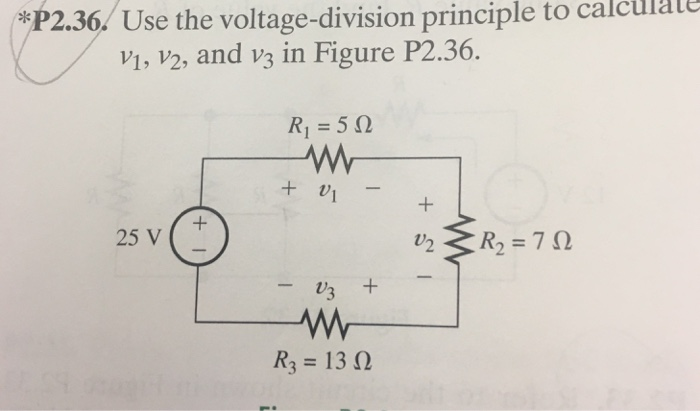 Solved P2.36 Use the voltage-division principle to calc Vİ, | Chegg.com