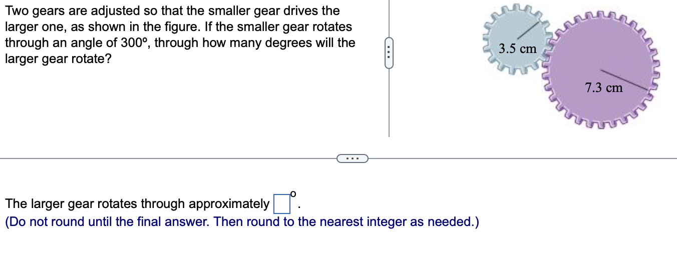 Solved Two gears are adjusted so that the smaller gear | Chegg.com
