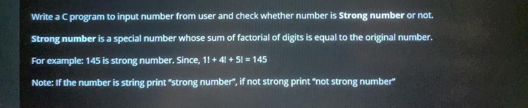 Solved Write a C program to input number from user and check | Chegg.com