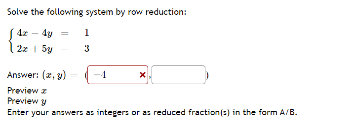 Solved Solve the following system by row reduction: = - 72 - | Chegg.com