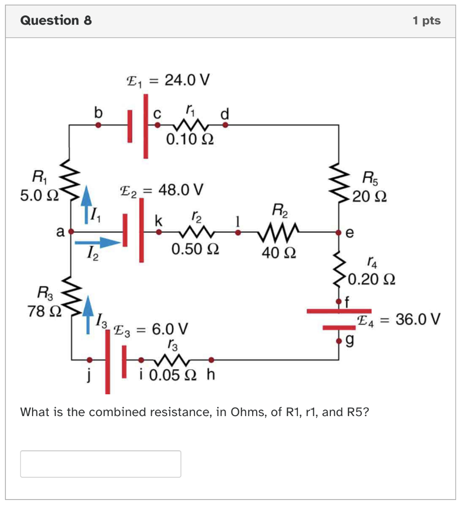 Solved What is the combined resistance, in Ohms, of R1,r1, | Chegg.com