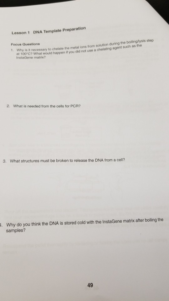 Solved need help on these questions from lesson 1 DNA | Chegg.com