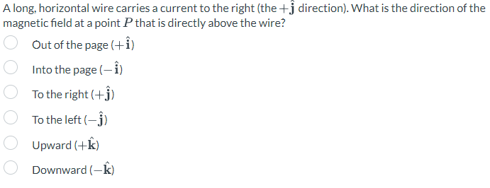A long, horizontal wire carries a current to the | Chegg.com