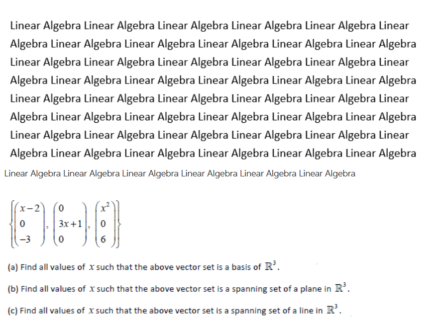 Solved Linear Algebra Linear Algebra Linear Algebra Linear | Chegg.com