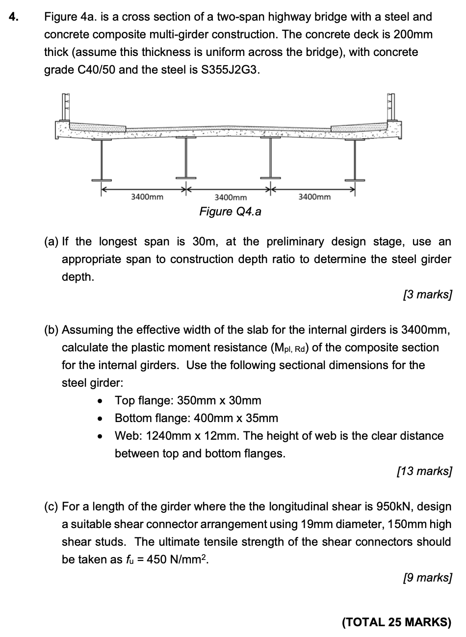 [Solved]: Figure ( 4 mathrm{a} ). is a cross section of