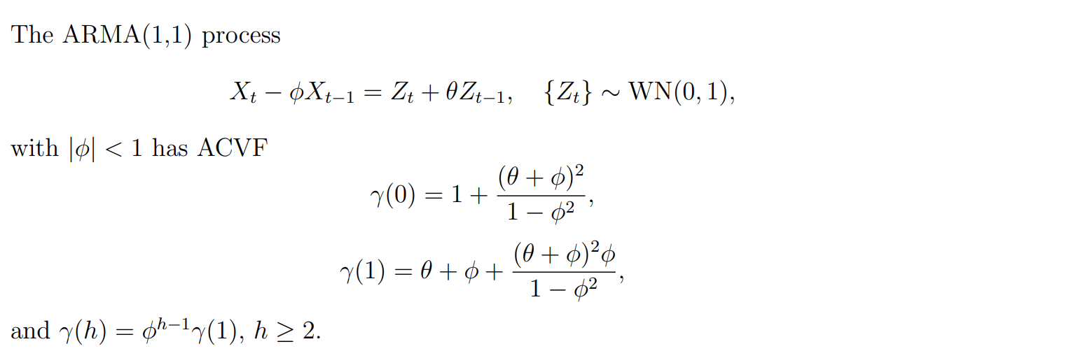 The ARMA(1,1) process Xt – ⓇXt-1 = 2+ + Zt-1, {Zt} ~ | Chegg.com
