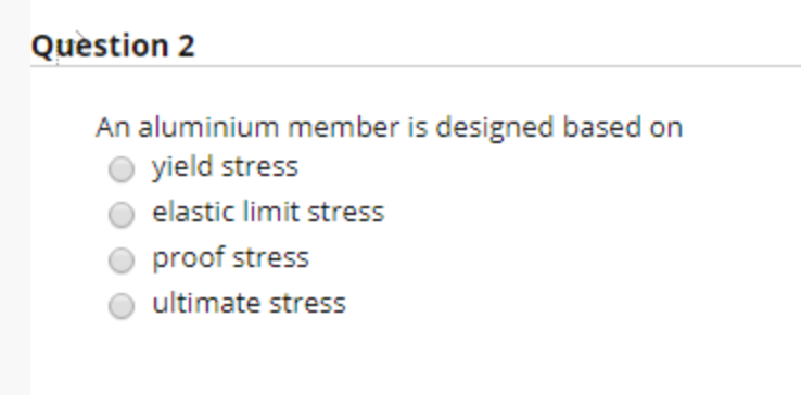 Solved Question 2 An aluminium member is designed based on | Chegg.com