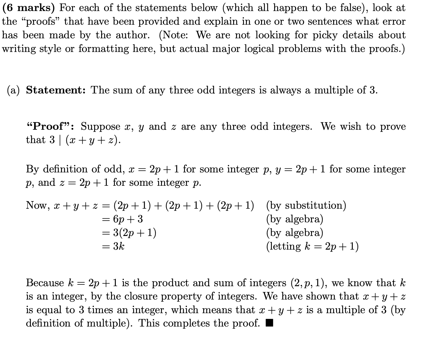 Solved 6 marks For Each Of The Statements Below which Chegg Solved 6 marks For Each Of The Statements Below which Chegg