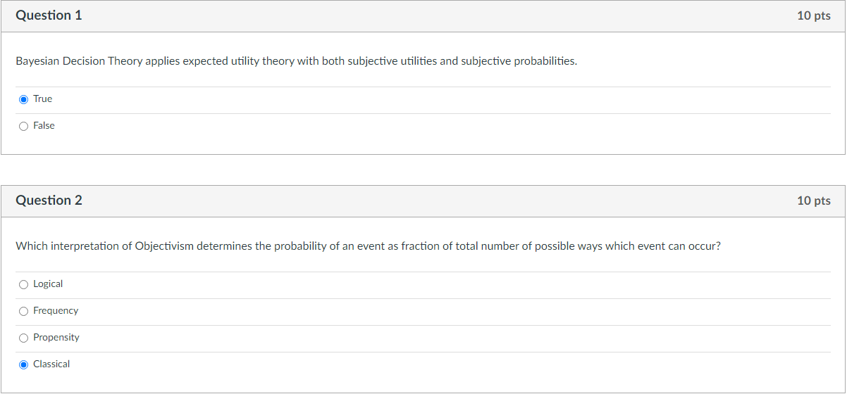 Solved Bayesian Decision Theory applies expected utility | Chegg.com