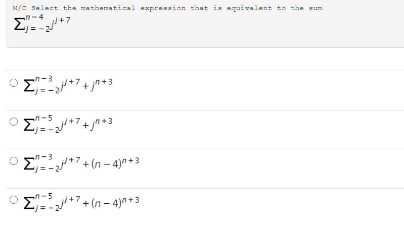 Solved M/C Select the mathematical expression that is | Chegg.com