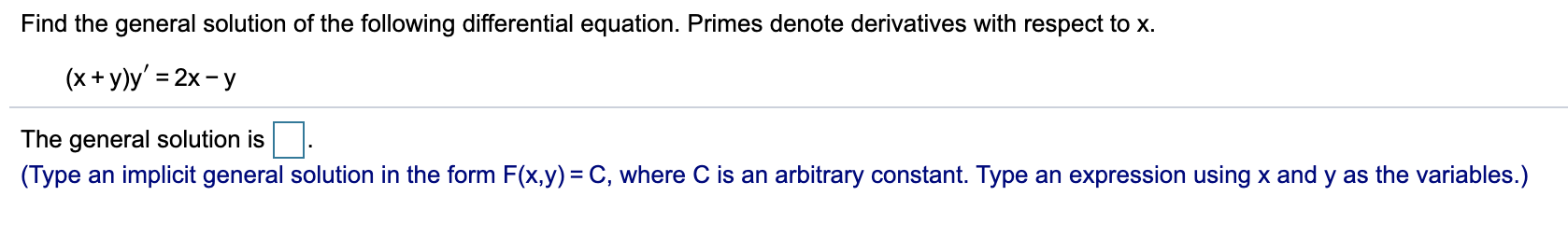 Solved Find the general solution of the following | Chegg.com