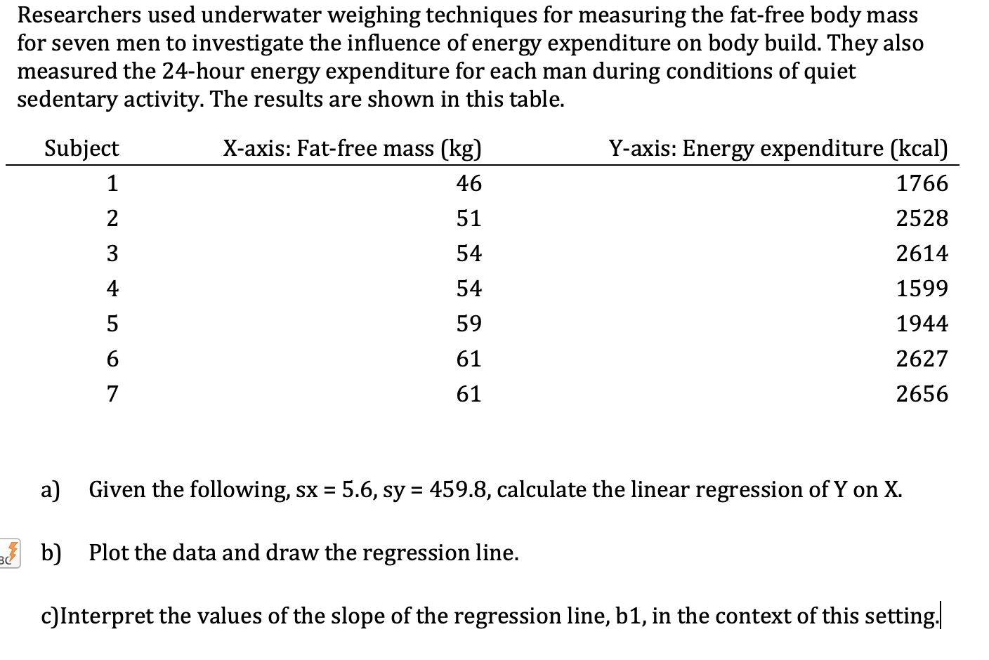Solved Researchers used underwater weighing techniques for | Chegg.com