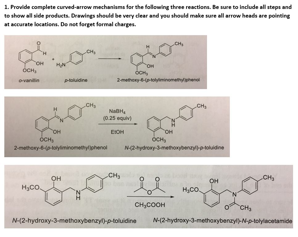 Solved 1. Provide complete curved-arrow mechanisms for the | Chegg.com