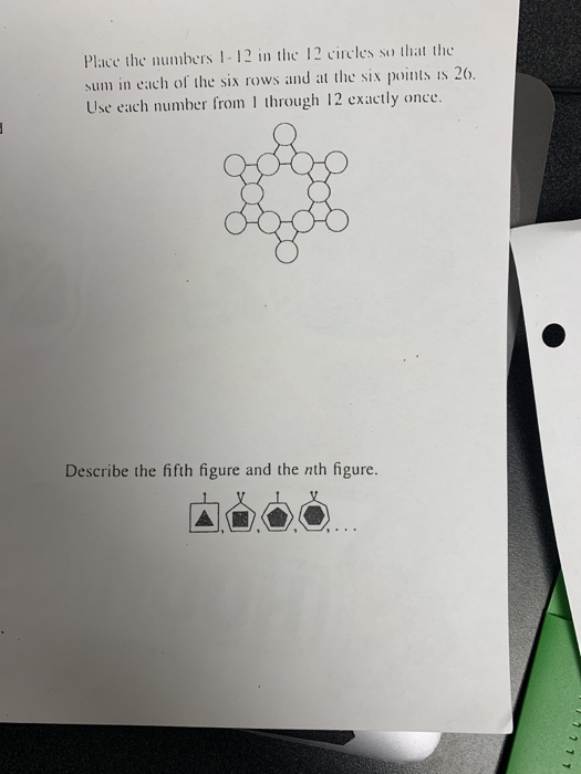 Solved Place the numbers I 12 in the 12 cireles so that the | Chegg.com