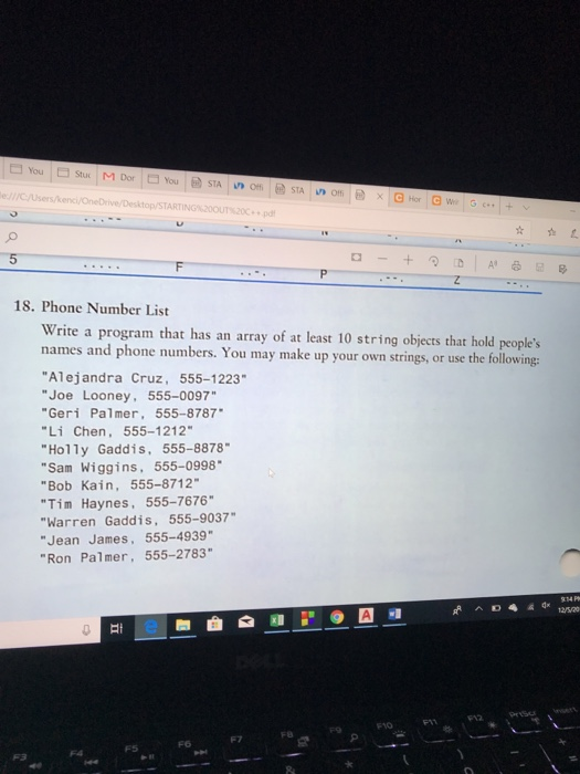 Solved 18. Phone Number List Write a program that has an | Chegg.com