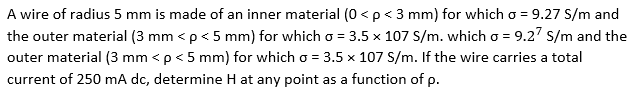 Solved 0 = A wire of radius 5 mm is made of an inner | Chegg.com