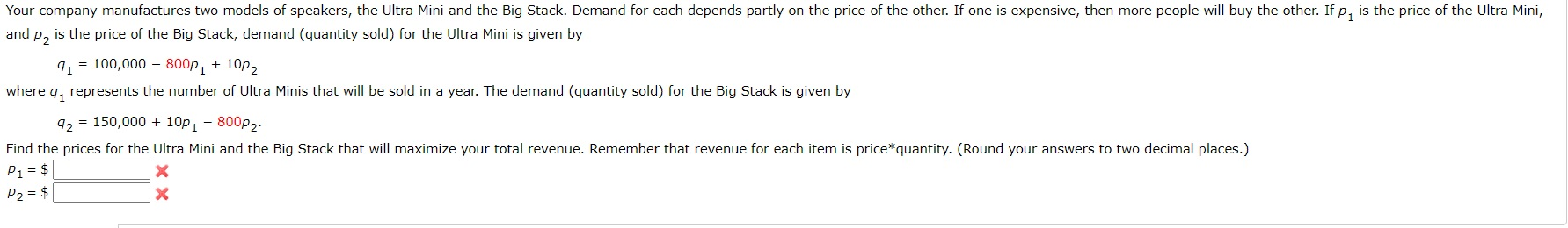 Solved Your company manufactures two models of speakers, the | Chegg.com