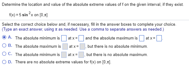 Solved Determine the location and value of the absolute | Chegg.com