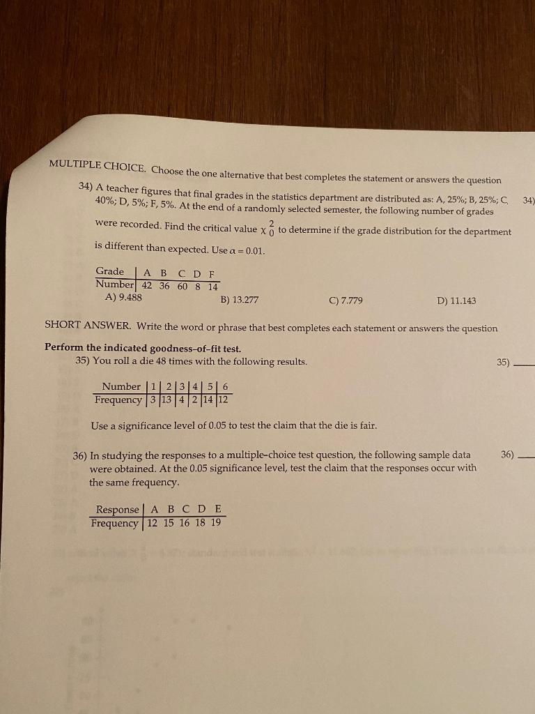 Solved MULTIPLE CHOICE. Choose the one alternative that best | Chegg.com