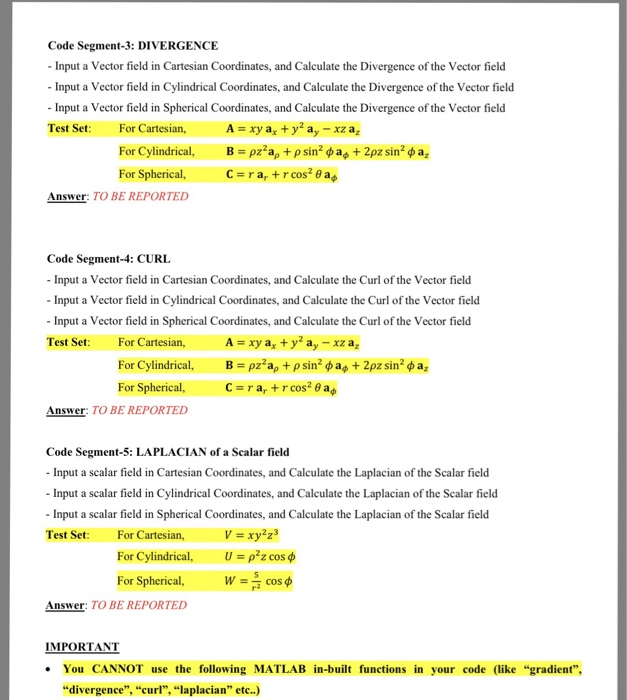 Solved ECE 331: Electromagnetics Lalb MATLAB Lab #2: Vector | Chegg.com