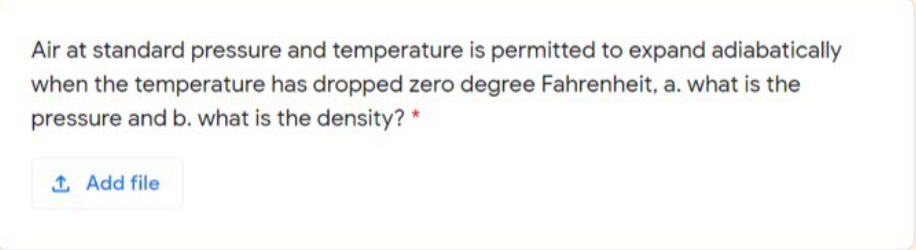 Solved Air at standard pressure and temperature is permitted | Chegg.com