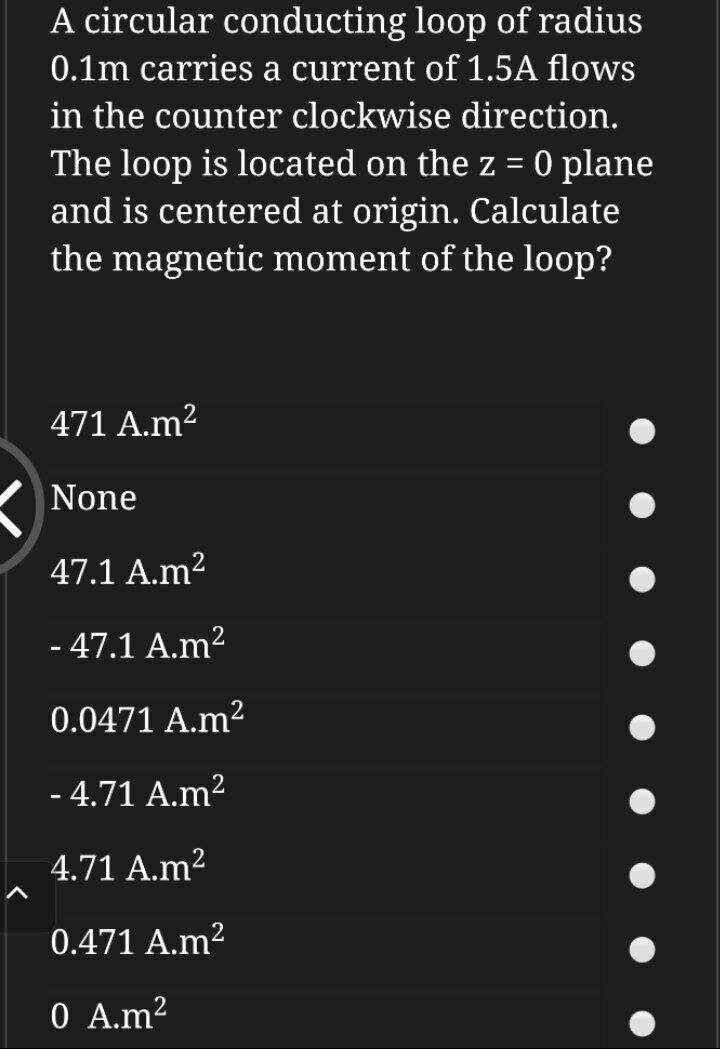 Solved A circular conducting loop of radius 0.1m carries a | Chegg.com