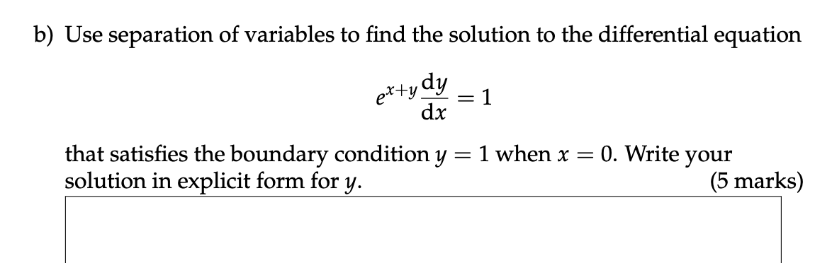 Solved Use separation of variables to find the solution to | Chegg.com