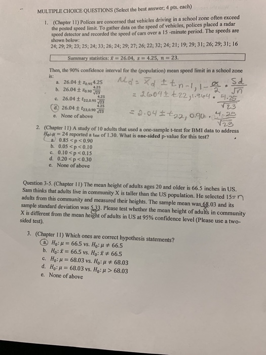 Solved MULTIPLE CHOICE QUESTIONS (Select the best answer, 4 | Chegg.com