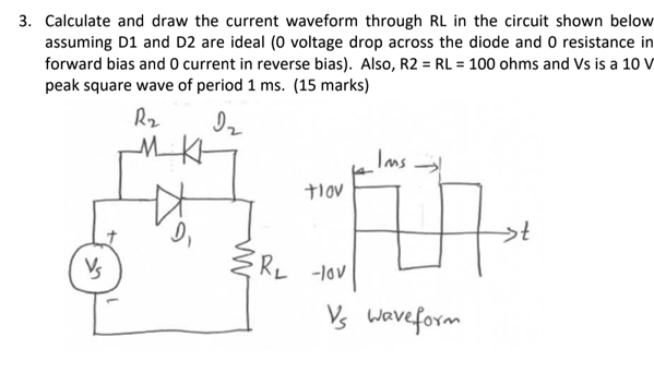 Solved 3. Calculate and draw the current waveform through RL | Chegg.com