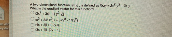 Solved A two-dimensional function, fhxy), is defined as fy) | Chegg.com