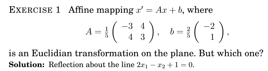 Solved EXERCISE 1 Affine mapping x′=Ax+b, where | Chegg.com