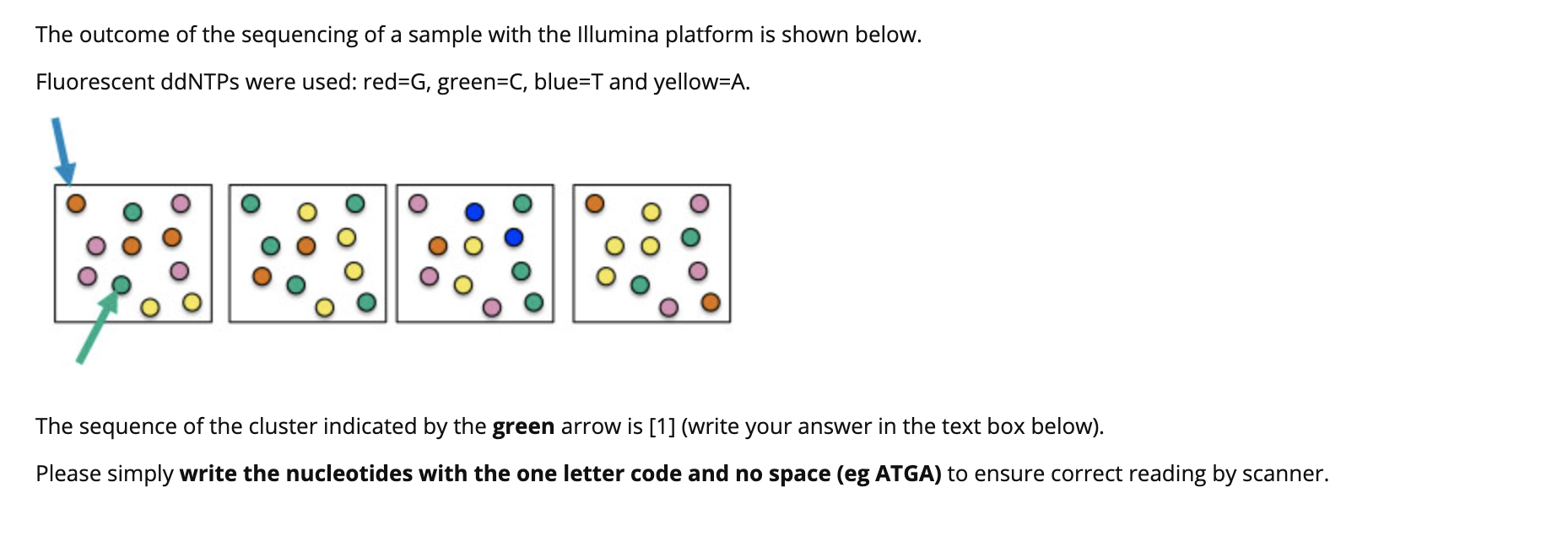 Solved The outcome of the sequencing of a sample with the | Chegg.com