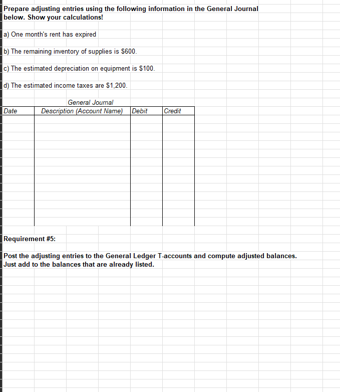 Prepare adjusting entries using the following | Chegg.com