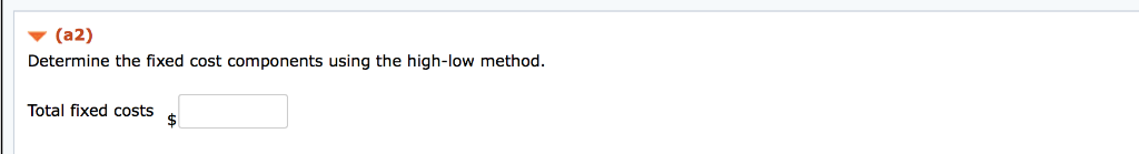 Solved (a2) Determine the fixed cost components using | Chegg.com