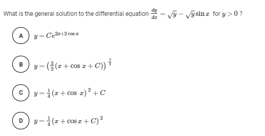 Solved What is the general solution to the differential | Chegg.com