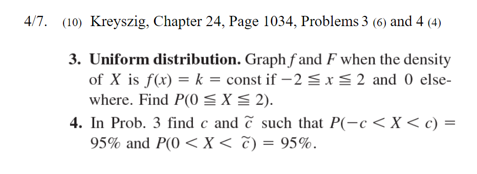 Solved 4/7. (10) Kreyszig, Chapter 24, Page 1034, Problems 3 | Chegg.com