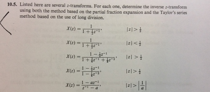 Solved Listed here are several z-transforms. For each one, | Chegg.com