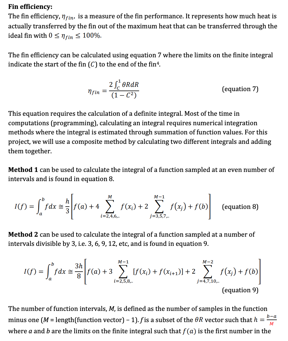 Solved Fin efficiency: The fin efficiency, n fin, is a | Chegg.com