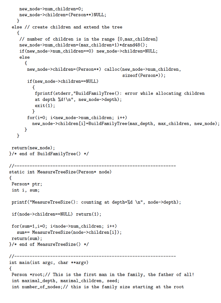 Solved Part III - Family Trees (Genealogy) (30 points) Tree | Chegg.com