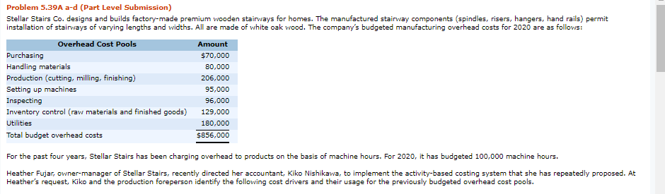 Solved Problem 5.39A a-d (Part Level Submission) Stellar | Chegg.com
