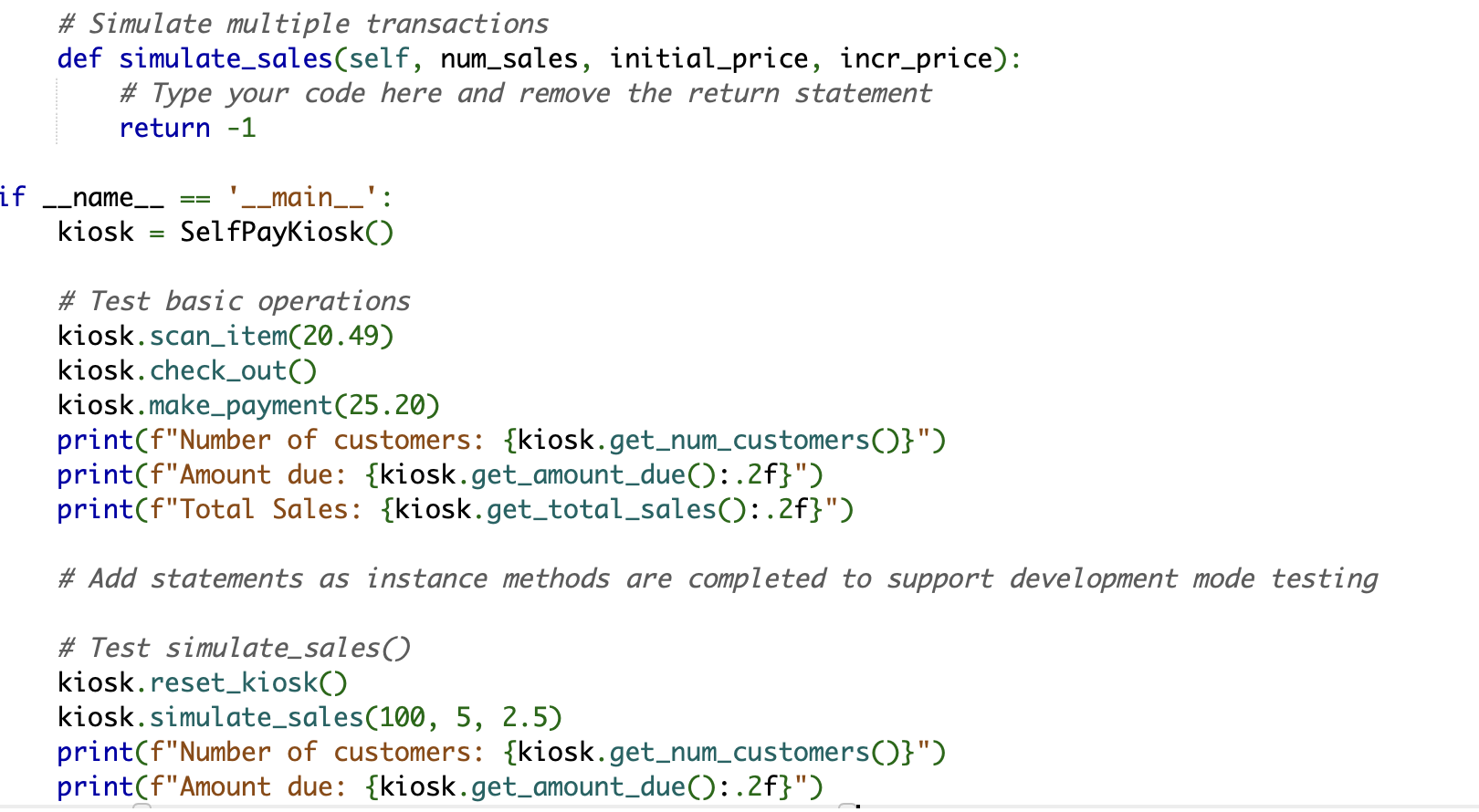 Solved PLEASE IN PYTHON! THANK YOU! And follow the format in | Chegg.com
