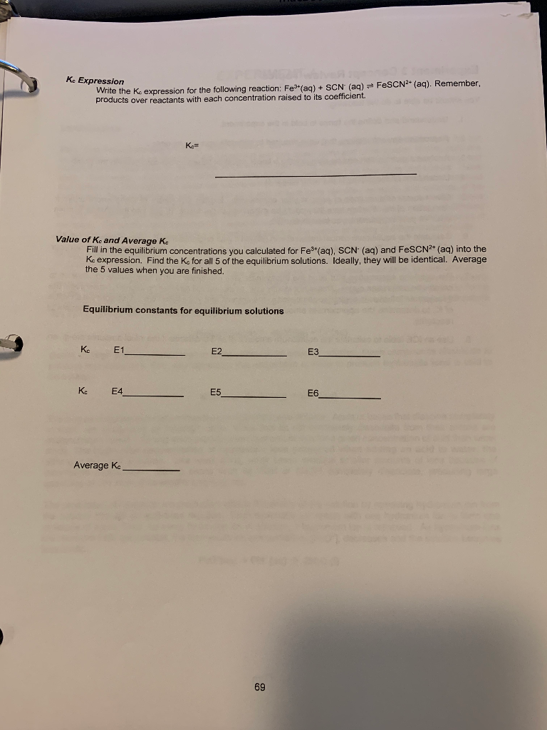 Experiment 3: Experimental Procedures and Data Sheet | Chegg.com