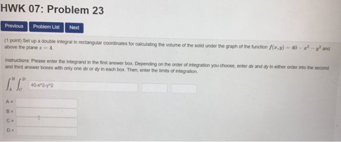 Solved HWK 07: Problem 21 Previous Problem List Next 110 The | Chegg.com