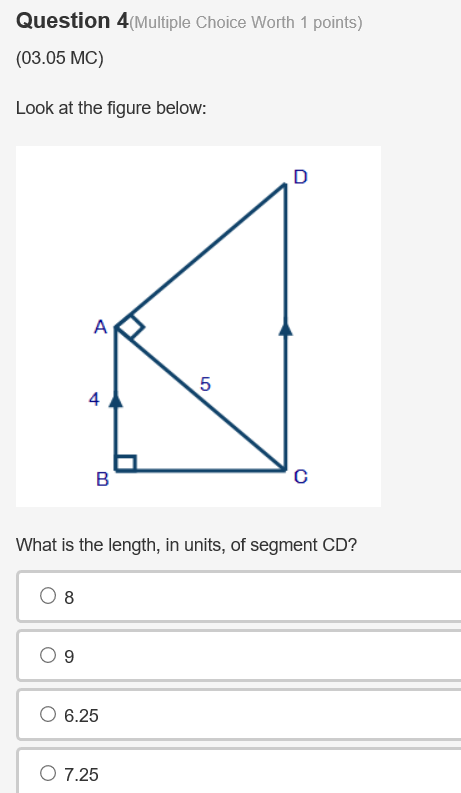 Solved Question 4(Multiple Choice Worth 1 points) (03.05 MC) | Chegg.com