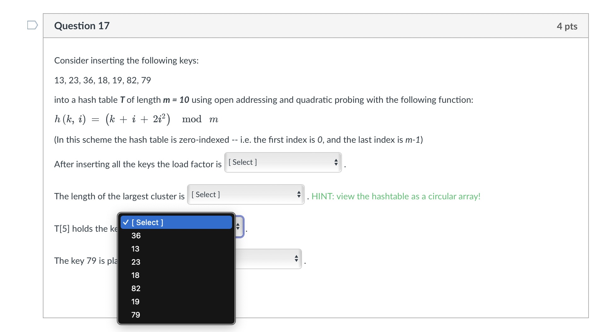 Solved Q16: Consider an open-address hash table with uniform | Chegg.com