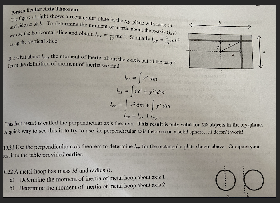 Perpendicular Axis Theorem