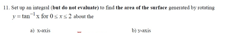 Solved Surface area formula when curve is revolved around | Chegg.com