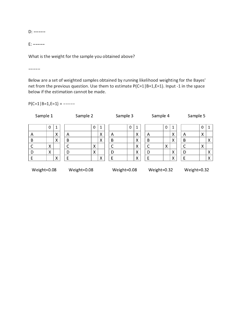 Likelihood Weighting Perform likelihood weighting to | Chegg.com