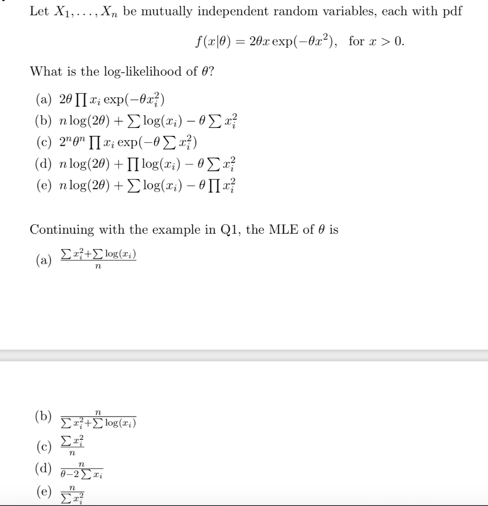 Solved Let X1, ... , Xn be mutually independent random | Chegg.com