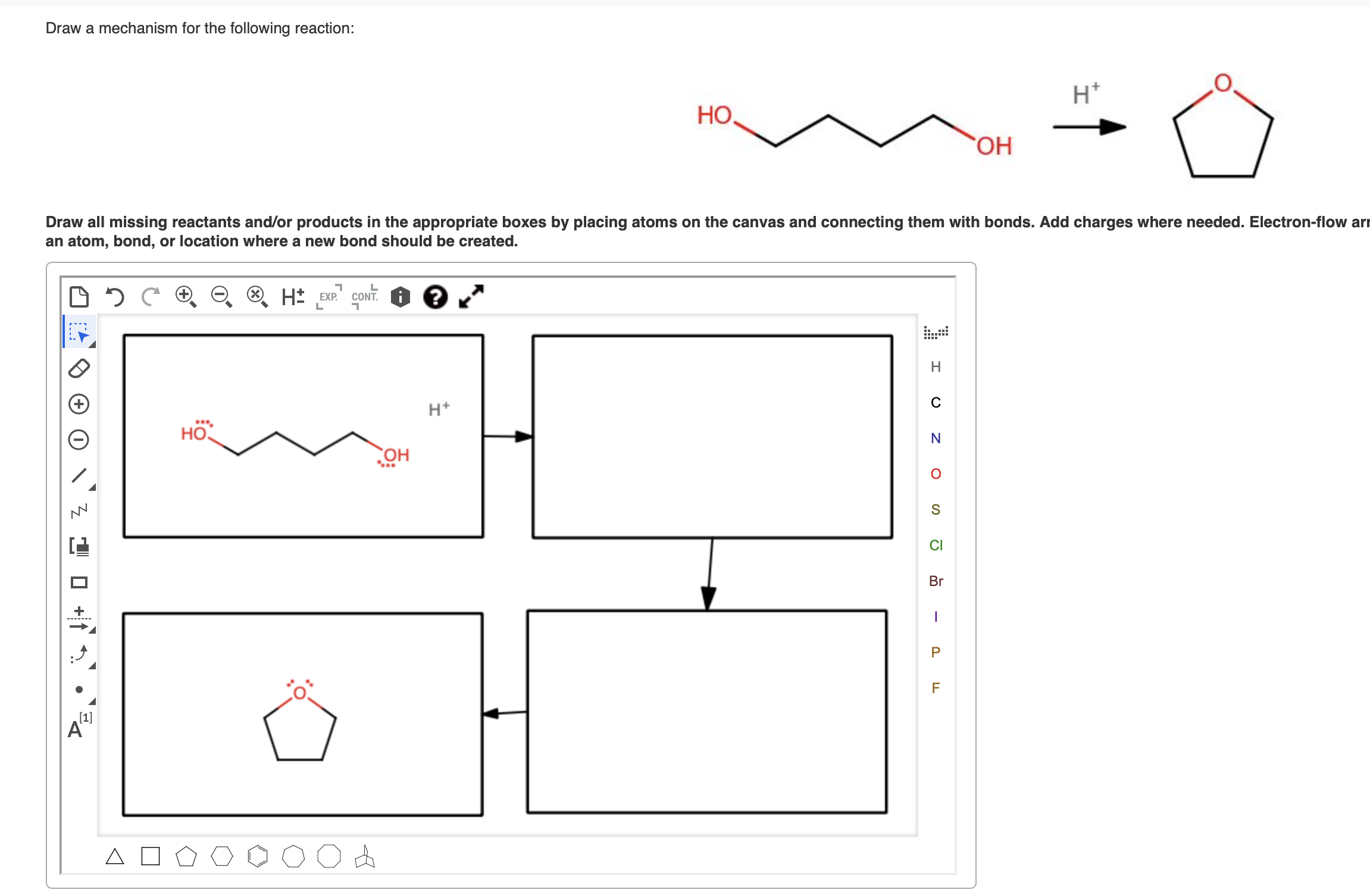Solved Draw a mechanism for the following reaction: an atom, | Chegg.com
